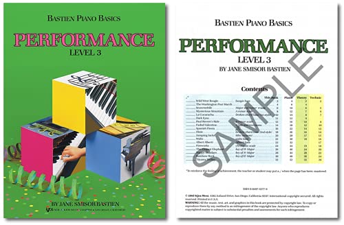 Bastien Piano Basics Level 3 Learning Set By Bastien - Lesson, Theory, Performance, Technique & Artistry Books & Juliet Music Piano Keys 88/61/54/49 Full Set Removable Sticker 3