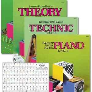 Bastien Piano Basics Level 3 Learning Set By Bastien - Lesson, Theory, Performance, Technique & Artistry Books & Juliet Music Piano Keys 88/61/54/49 Full Set Removable Sticker 3