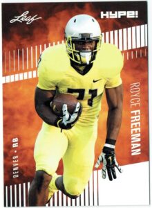 royce freeman 2018 leaf hype! football rookie 25 card lot denver #13