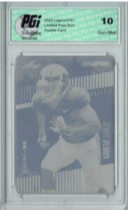 jerry jeudy 2020 leaf hype! #31 1/1 printing plate black rookie card pgi 10