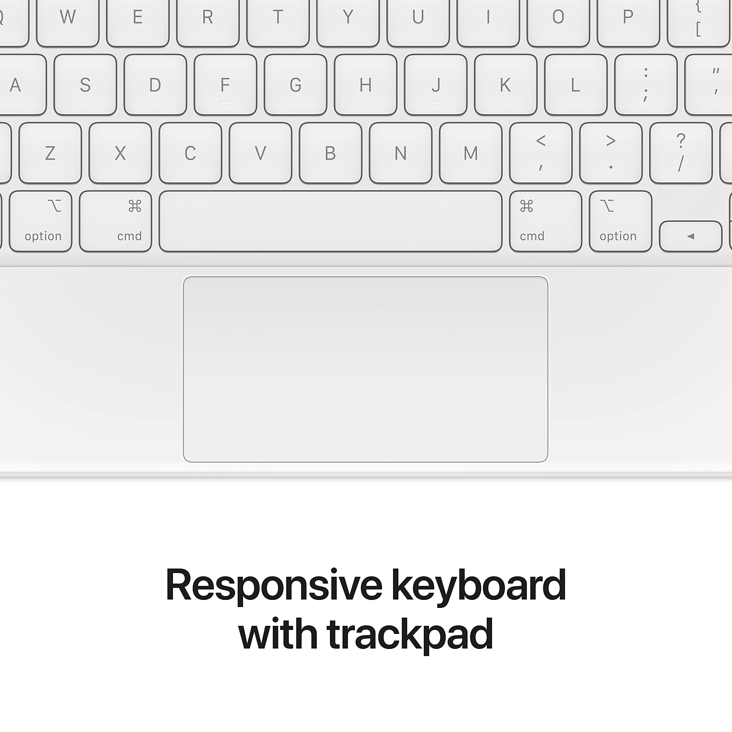 Apple Magic Keyboard: iPad Keyboard case for iPad Pro 11-inch (1st, 2nd, 3rd, 4th gen) and iPad Air (4th, 5th gen, and M2), Great Typing Experience, Built-in trackpad, US English - White