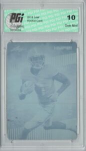 calvin ridley 2018 leaf hype! #8 rare magenta plate 1 of 1 rookie card pgi 10