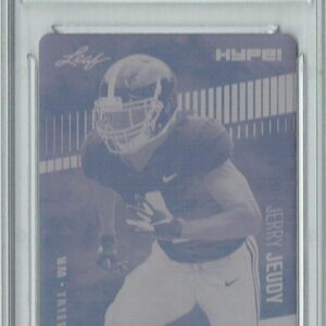 Jerry Jeudy 2020 Leaf HYPE! #31 1/1 Printing Plate Cyan Rookie Card PGI 10