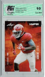 jerry jeudy 2020 leaf hype! #31 red the #1 of 5 rookie card pgi 10