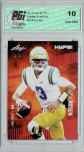 josh rosen 2018 leaf hype! #6 red sp, limited to 5 made rookie card pgi 10