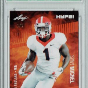 Sony Michel 2018 Leaf HYPE! #7A Masterpiece True 1 of 1 Rookie Card PGI 10