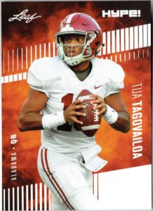 tua tagovailoa 2020 leaf hype! #29a just 5000 made 25 rookie card lot dolphins