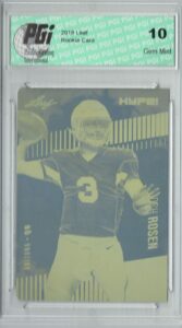 josh rosen 2018 leaf hype! #6a rare yellow plate 1 of 1 rookie card pgi 10