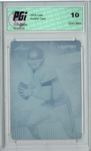 sam darnold 2018 leaf hype! #4 rare cyan plate 1 of 1 rookie card pgi 10