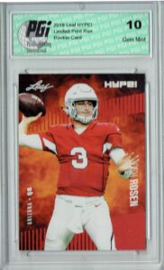 josh rosen 2018 leaf hype! #6a red blank back 1 of 1 rookie card pgi 10