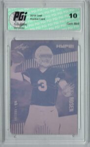 josh rosen 2018 leaf hype! #6a rare magenta plate 1 of 1 rookie card pgi 10