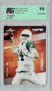 sam darnold 2018 leaf hype! #4a - 10) rookie card lot, all graded pgi 10