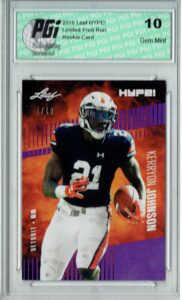 kerryon johnson 2018 leaf hype! #14 the #1 of 10 rookie card pgi 10