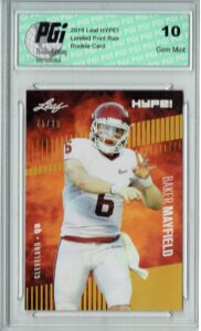 baker mayfield 2018 leaf hype! #3 gold sp, only 25 made rookie card pgi 10