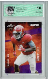 jerry jeudy 2020 leaf hype! #31 purple sp, just 10 made rookie card pgi 10