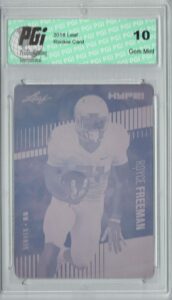 royce freeman 2018 leaf hype! #13 rare magenta plate 1 of 1 rookie card pgi 10