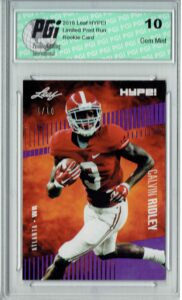 calvin ridley 2018 leaf hype! #8 the 1 of 10 rookie card pgi 10