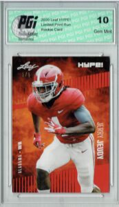 jerry jeudy 2020 leaf hype! #31 red sp, limited to 5 made rookie card pgi 10