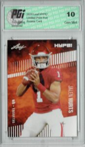 jalen hurts 2020 leaf hype! #28 only 5000 made rookie card pgi 10