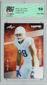 leighton vander esch 2018 leaf hype #16 white blank back 1/1 rookie card pgi 10