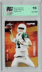 sam darnold 2018 leaf hype! #4a the #1 of 25 rookie card pgi 10