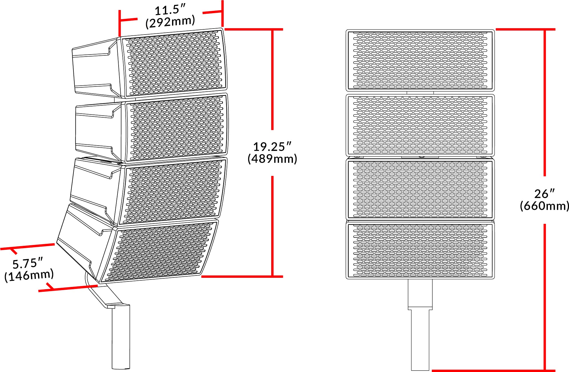 Earthquake Sound DJ-Array Gen2 4x4" Line Array Loudspeaker System, Set of 2, Black