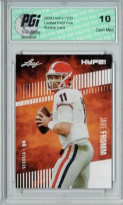 jake fromm 2020 leaf hype! #34 only 5000 made rookie card pgi 10