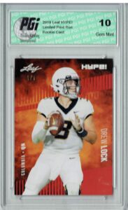 drew lock 2019 leaf hype! #19 the #1 of 5 rookie card pgi 10