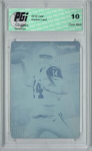 sam darnold 2018 leaf hype! #4a rare cyan plate 1 of 1 rookie card pgi 10