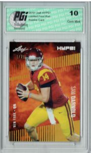 sam darnold 2018 leaf hype! #4 the #1 of 25 rookie card pgi 10