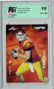 sam darnold 2018 leaf hype! #4 red blank back 1 of 1 rookie card pgi 10