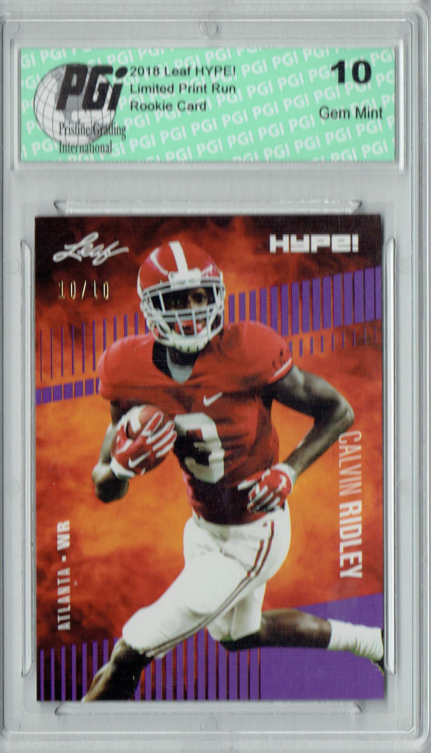 Calvin Ridley 2018 Leaf HYPE! #8 Purple SP, Just 10 Made Rookie Card PGI 10