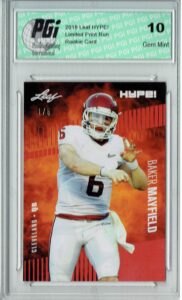 baker mayfield 2018 leaf hype! #3 the #1 of 5 rookie card pgi 10