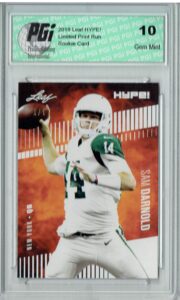 sam darnold 2018 leaf hype! #4a white blank back 1 of 1 rookie card pgi 10