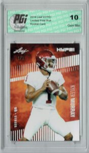 kyler murray 2019 leaf hype! #22a white blank back 1 of 1 rookie card pgi 10