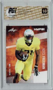 royce freeman 2018 leaf hype! #13 pristine 10 gem mint rookie card pgi 10