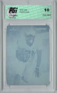 royce freeman 2018 leaf hype! #13 rare cyan plate 1 of 1 rookie card pgi 10