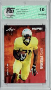 royce freeman 2018 leaf hype! #13 the #1 of 5 rookie card pgi 10