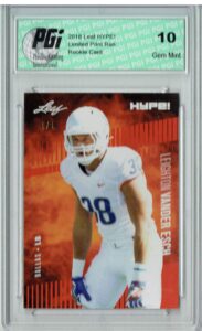 leighton vander esch 2018 leaf hype #16 orange blank back 1/1 rookie card pgi 10