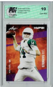 sam darnold 2018 leaf hype! #4a purple blank back 1 of 1 rookie card pgi 10