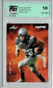 phillip lindsay 2018 leaf hype! #12 masterpiece true 1 of 1 rookie card pgi 10