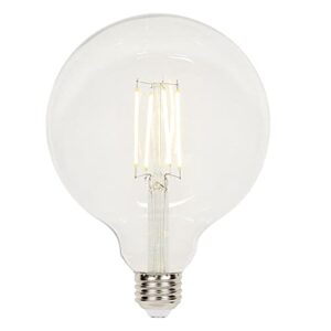 westinghouse 5317500 6.5 watt (60 watt equivalent) g40 dimmable clear filament led light bulb, medium base