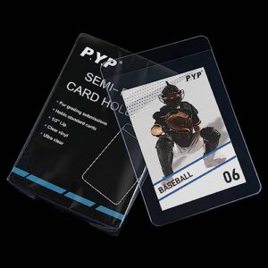 200ct Semi Rigid Card Holders - Card Sleeves for Trading Card with 1/2" Lip Sleeves Fit Standard Grading Cards Baseball Cards for Graded Card Submittions