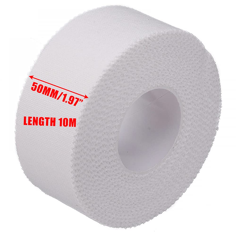 10M Length 50/38/25mm Cotton White Medical Tape Sport Binding Physio Muscle Elastic Bandage Strain Injury Support-50mm x 10m