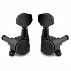 Bogart Locking Guitar String Tuning Pegs Sealed Machine Heads Tuners Tuning Keys 3 Left 3 Right for Electric Guitar or Acoustic Guitar Black., TP 21-BK-3L 3R-1