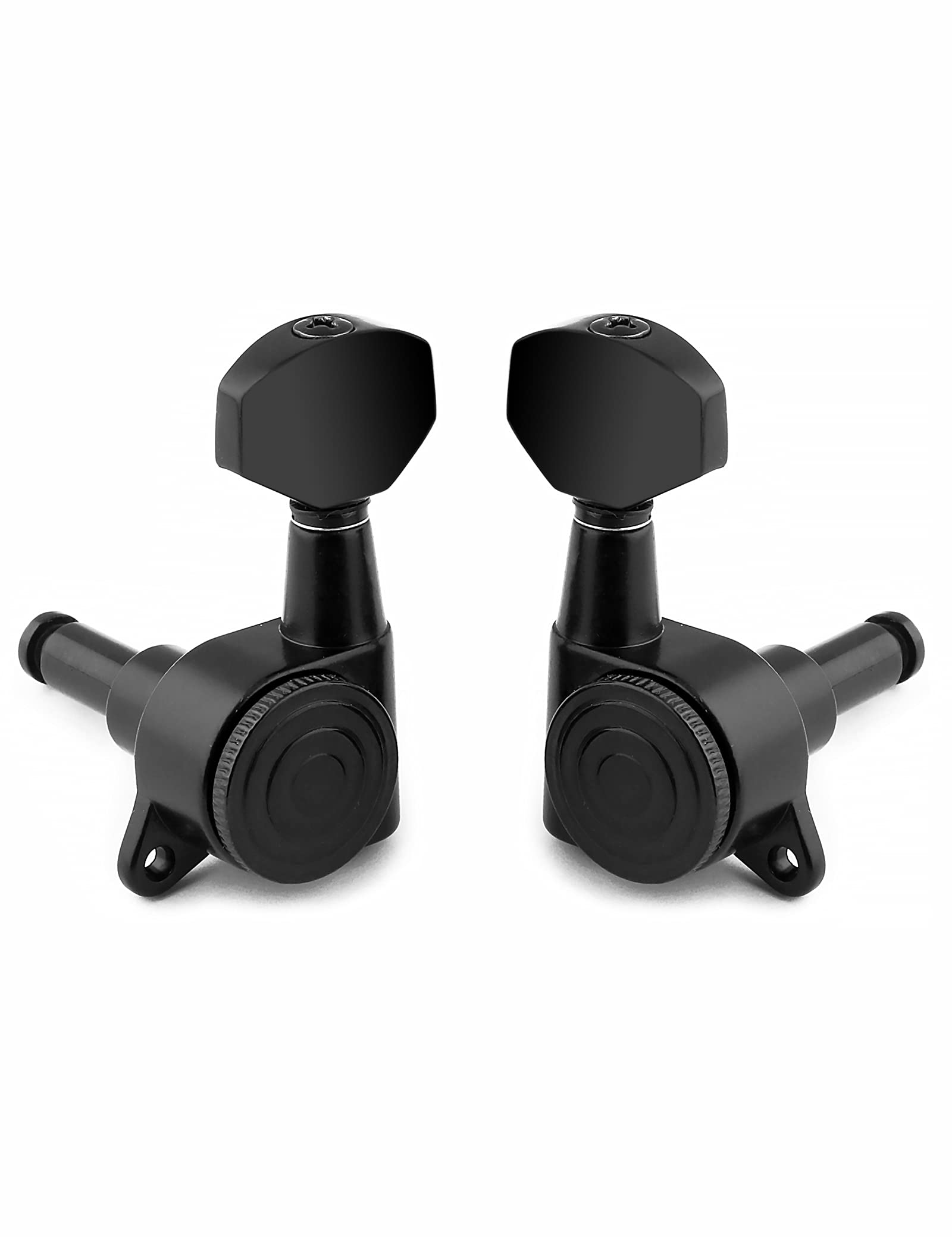 Bogart Locking Guitar String Tuning Pegs Sealed Machine Heads Tuners Tuning Keys 3 Left 3 Right for Electric Guitar or Acoustic Guitar Black., TP 21-BK-3L 3R-1