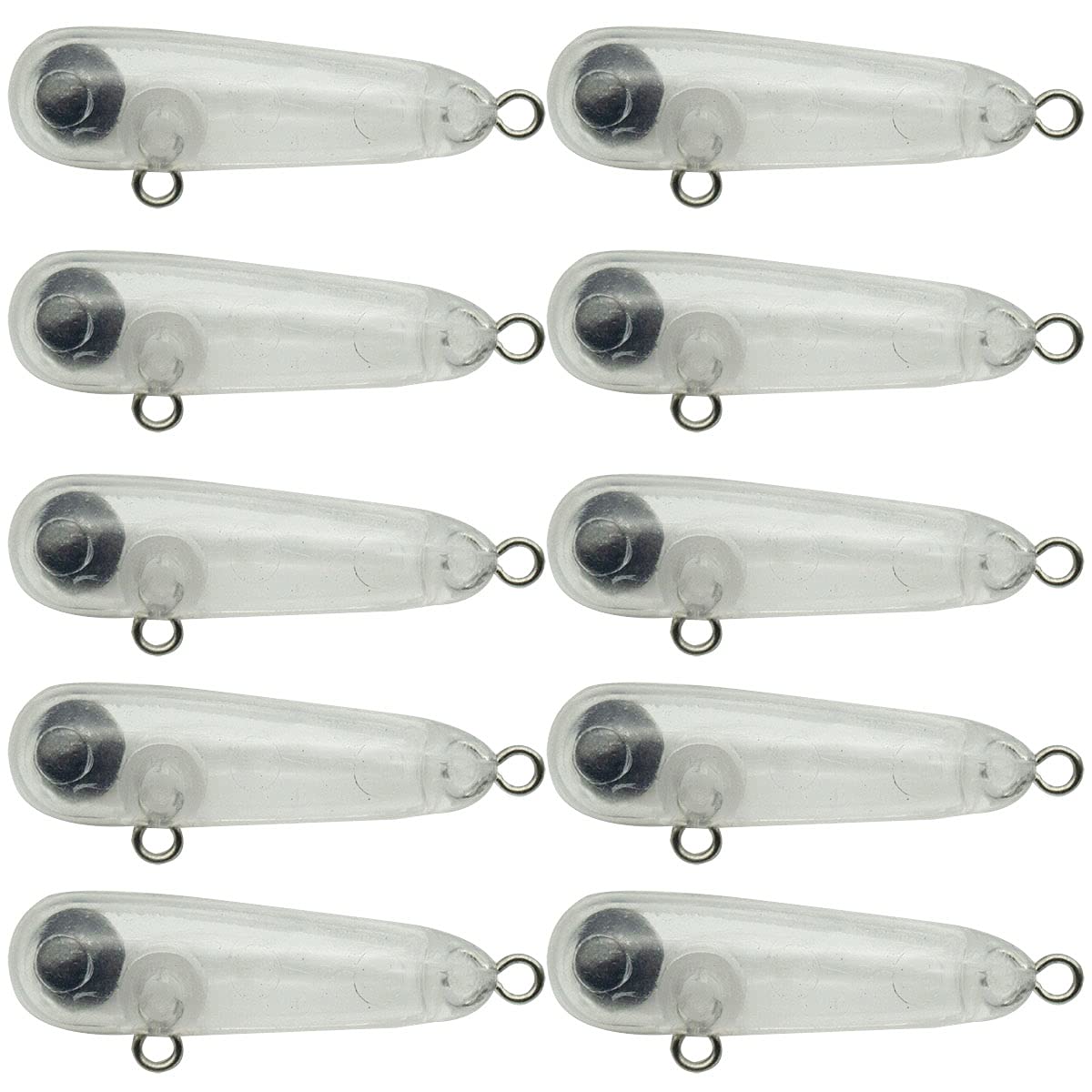 10PCS Unpainted Lure Blanks 2.09g 3.4cm Crankbait Simulation Blank Body Clear Hard Baits Trout Salmon Minnow Lure Popper Lures Topwater Freshwater 8427