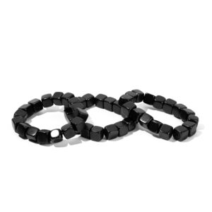 shungite wholesale shungite bracelets set | big tumbled bracelets shungite jewelry for men and women | authentic gemstone jewelry | crystal healing and protection high positive energy bracelet s251