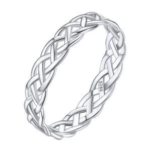 skin-friendly knot band ring sterling silver eye-catching wedding jewelry for female with gift packaging