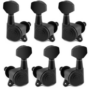 Bogart Locking Guitar String Tuning Pegs Sealed Machine Heads Tuners Tuning Keys 3 Left 3 Right for Electric Guitar or Acoustic Guitar Black., TP 21-BK-3L 3R-1